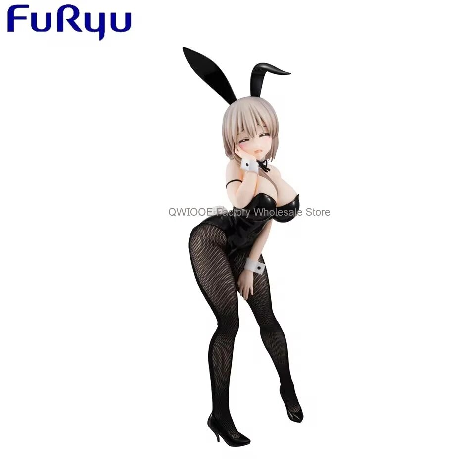 Оригинальная фигурка аниме FuRyu Uzaki-San Wants To Play 22 см Uzaki Tsuki Bunny Girl, игрушки, подарки для мальчика, дропшиппинг, без коробки, Черный, Унисекс
