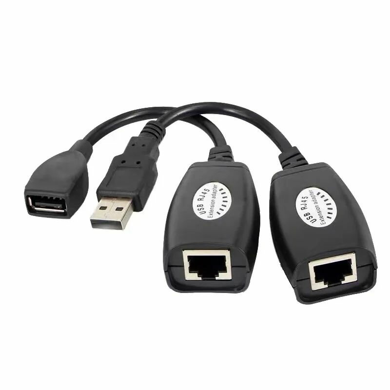 2 шт. USB - RJ45 LAN-кабель-удлинитель, адаптер-удлинитель для кабеля Cat5 RJ45 Cat6, черный, сетевые аксессуары