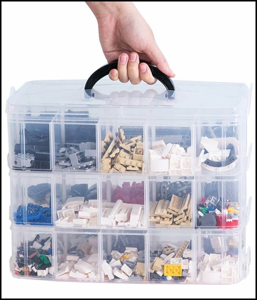 3-слойный ящик для хранения предметов и поделок ручной работы с 30 регулируемыми отделениями