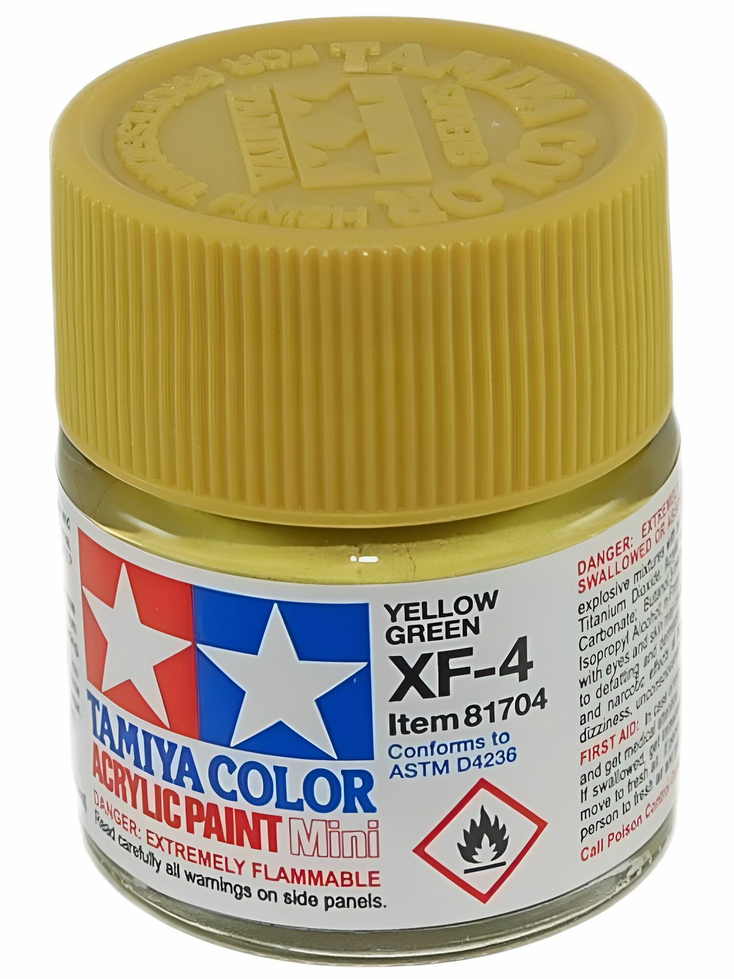 XF-4 Yellow Green (Желто-зеленая матовая) акриловая краска, 10 мл.