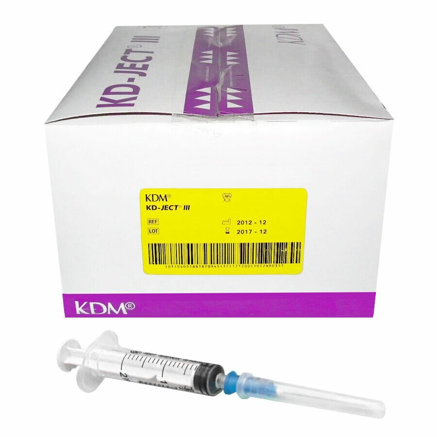 Шприцы 2 мл трехкомпонентный 23G 1 1/4 100 шт