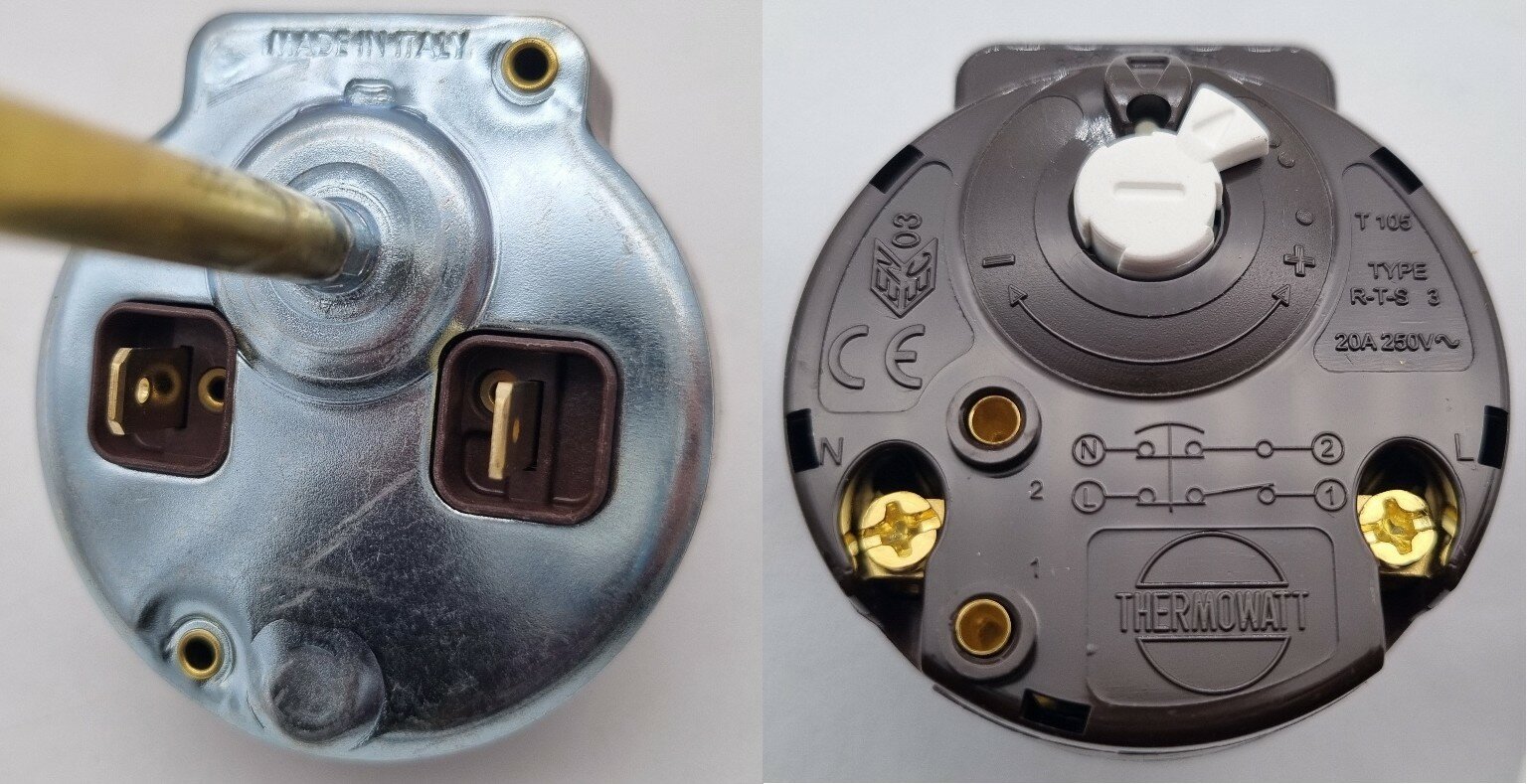 Термостат стержневой RST 20A, TW, 70°С/термозащита на 83°С, 275мм, 250V, Thermex, 181314(3168028)