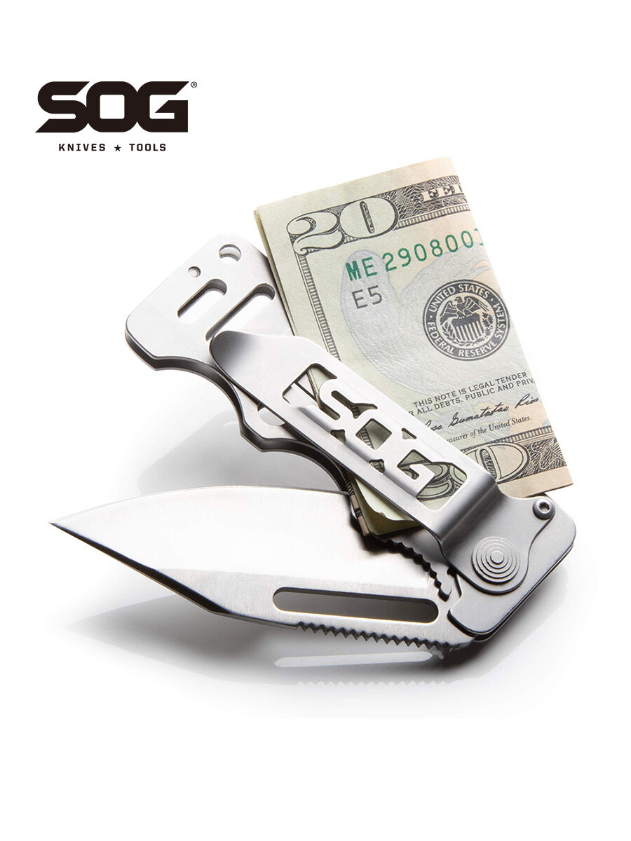 SOG Банковская карта , Складной нож с зажимом для денег, EZ1-CP