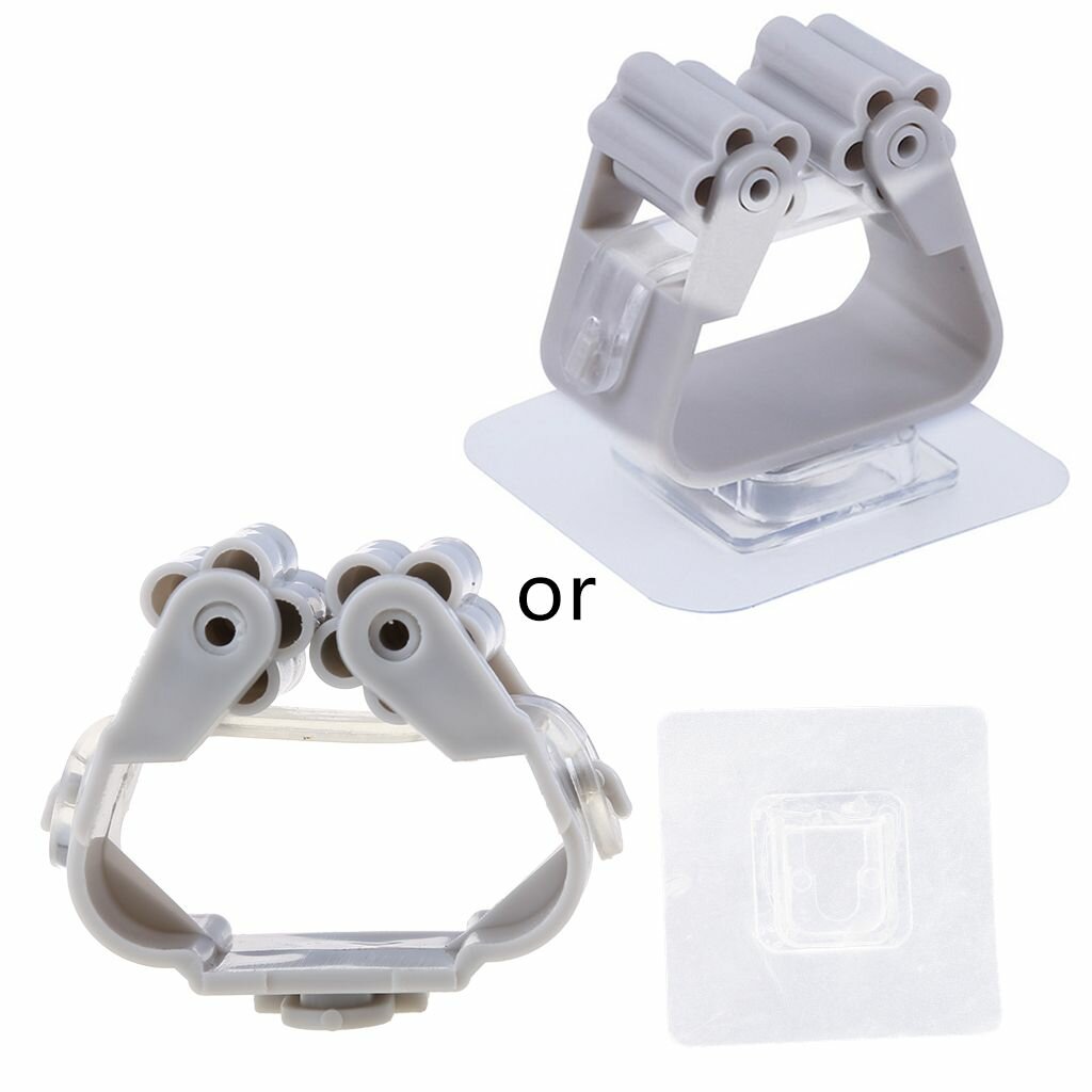 Полка для ванной комнаты, Крепление для швабры без сверления - серое, одно