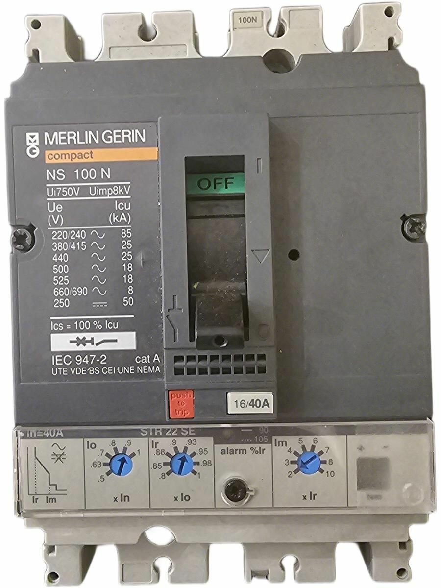 Автоматический выключатель COMPACT NS100N STR22SE 40А 3П 3T, 29772 Schneider Electric