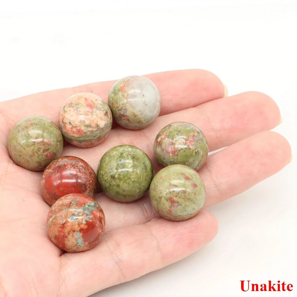 Хрустальная сфера Аметист Обсидиан 16 мм 5PCS, Unakite