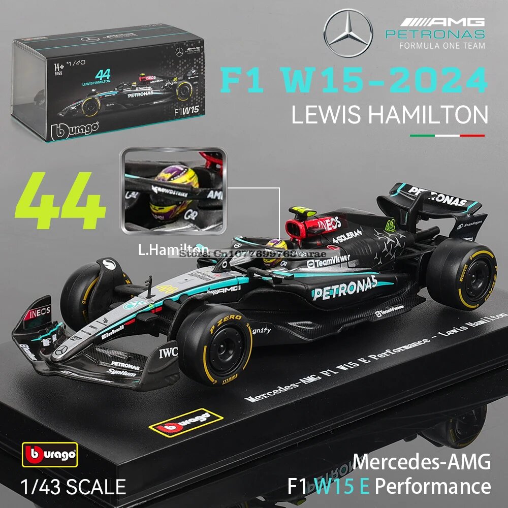 Bburago Mercedes-AMG F1 W15-2024 Lewis Hamilton, 1:43
