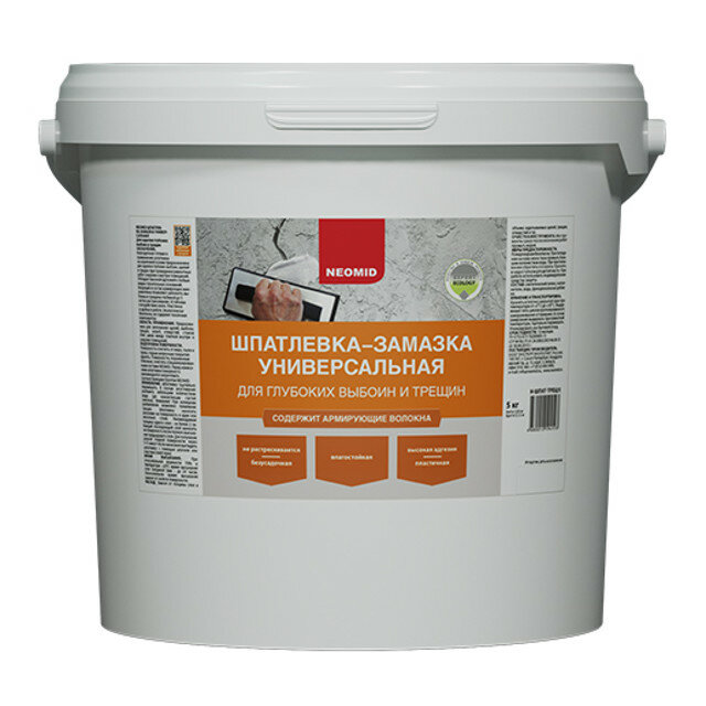 Шпатлевка готовая NEOMID универсальная 5кг, арт. Н-Шпат-трещ/5