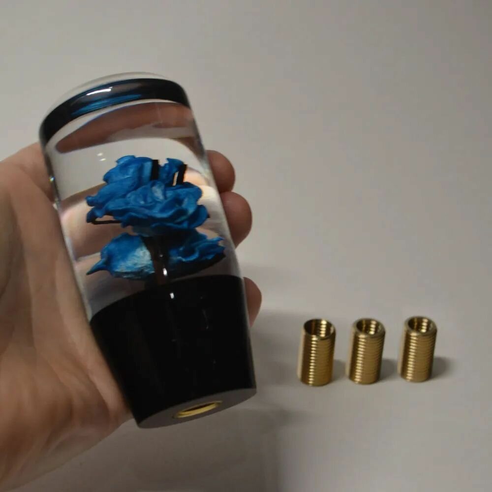 Ручка переключения передач с розочкой на КПП, универсальная, акриловый пластик, лазерная резка, M12 x 1.25, комплект адаптеров