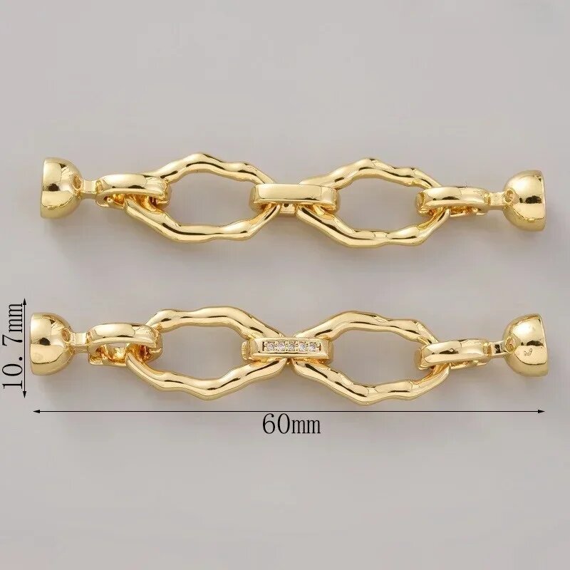 Ювелирные аксессуары «сделай сам», соединительная застежка, 18-каратное позолоченное серебро, цирконий, двойная петля, застежка, ожерелье, принадлежности для изготовления браслетов