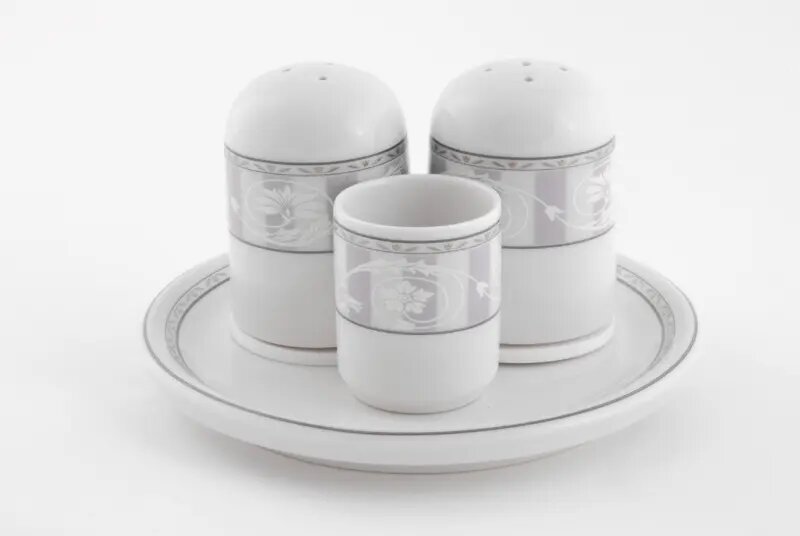 Набор для приправ Leander "Сабина", 4 предмета, серый, белый