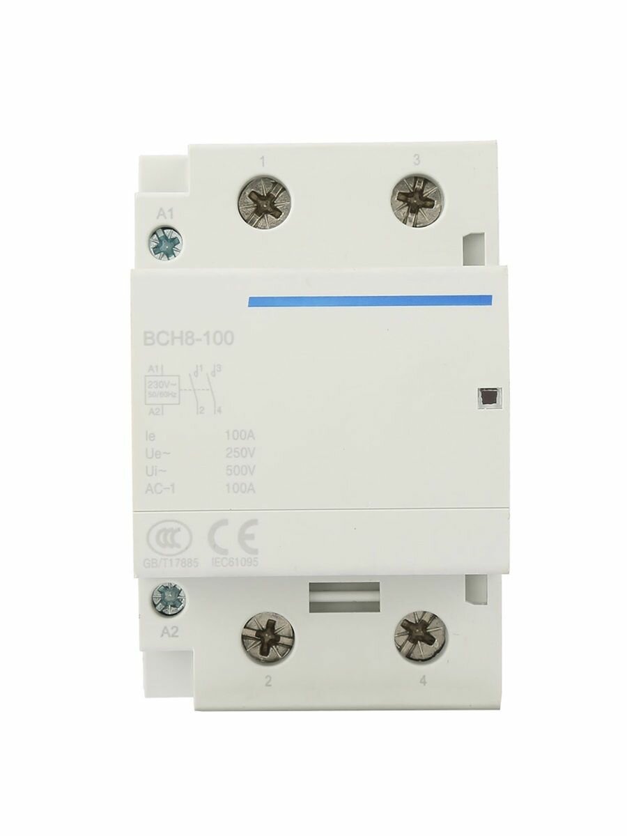 Модульный контактор переменного тока, 100 А, 2P/2NO, 50/60 Гц для бытового использования, мощные контакторы для электрических систем управления