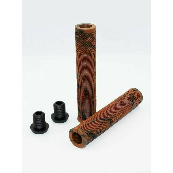 Грипсы TRIX, для BMX, резиновые, 166мм, противоскользящие, двухцветная комбинация, черно-коричневый