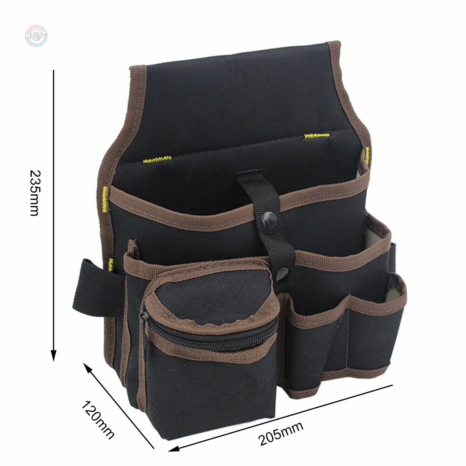 Поясная сумка для инструментов, водонепроницаемая органайзер-переноска с ремнём, большая вместимость для отвёрток, ключей, молотков, идеальна для электриков, плотников, механиков и домашнего мастера