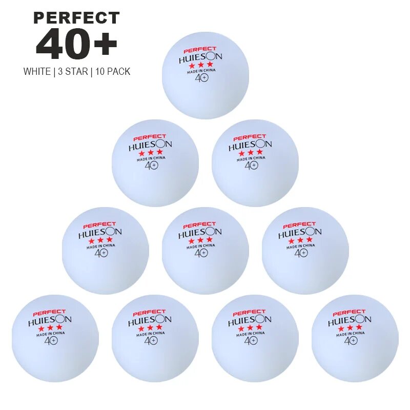 HUIESON DJ40+ Мячи для настольного тенниса, 10 шт, 3 звезды, АБС-пластик, новый материал, мячи для пинг-понга для тренировок, мячей или отдыха