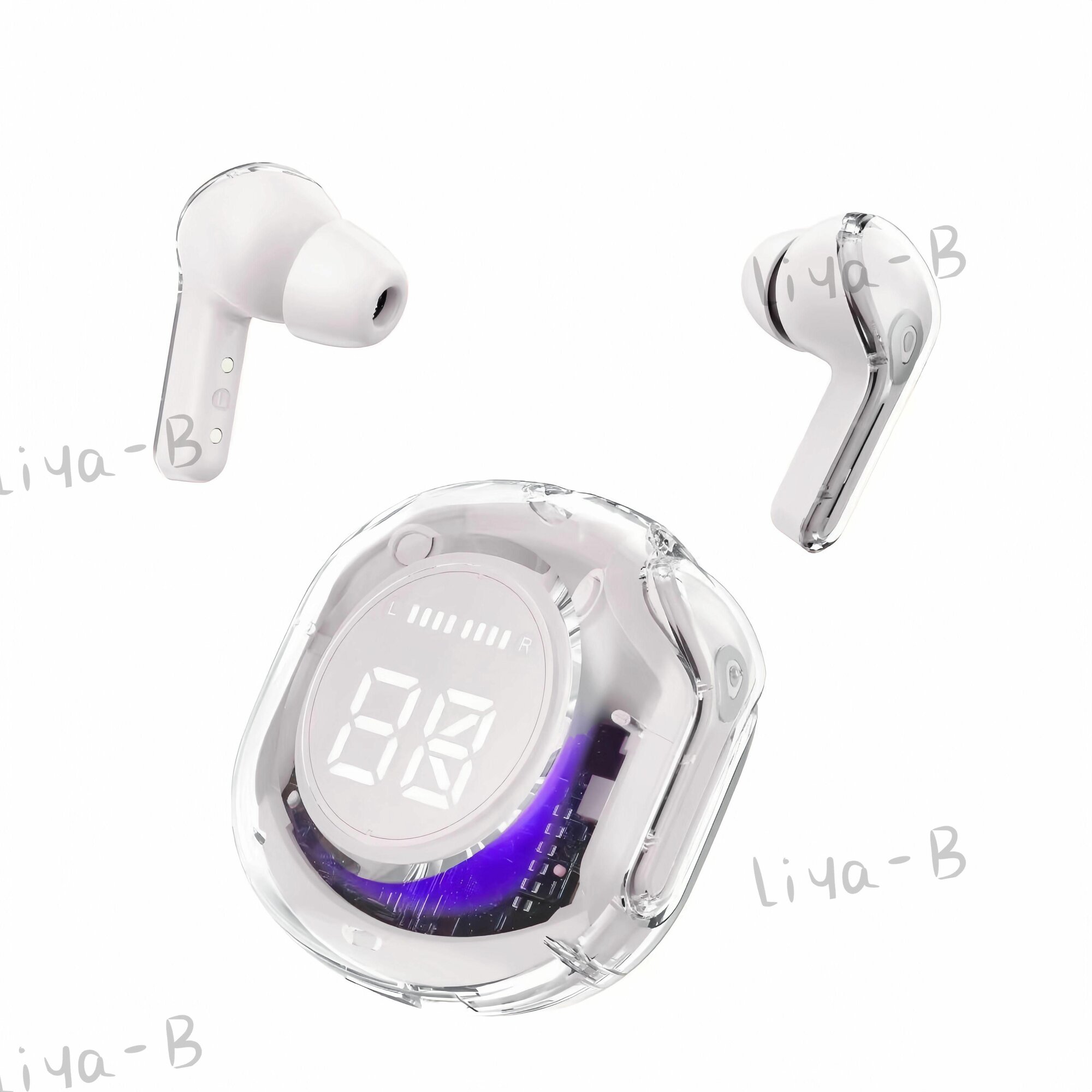 Air39 Беспроводные Bluetooth 5.3 Прозрачные наушники с цифровым дисплеем батареи