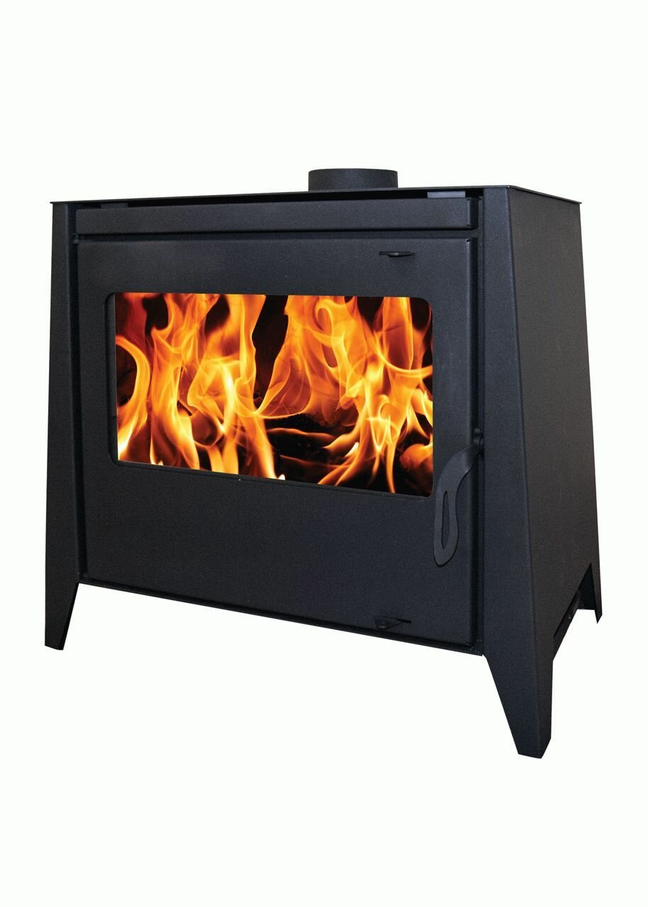 Печь-камин ЭкоКамин бавария 12, сталь, черная, для дачи и дома, площадь 120 м²
