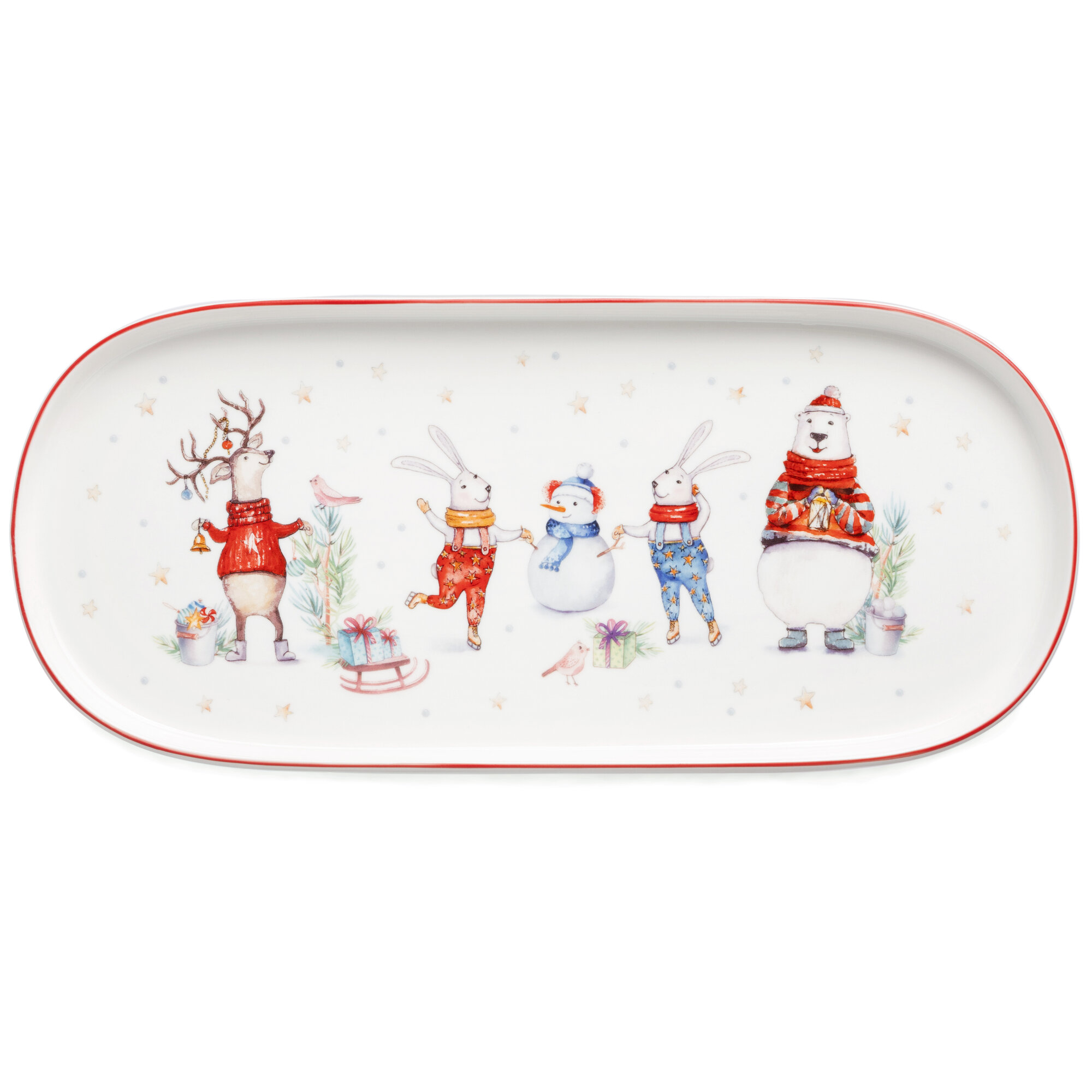 Блюдо овальное WINTER STORY LEFARD 34*14,5см, фарфор