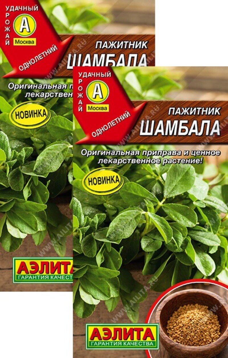 Семена Пажитник Шамбала (0,5 г), 2 пакета, Агрофирма Аэлита, однолетник