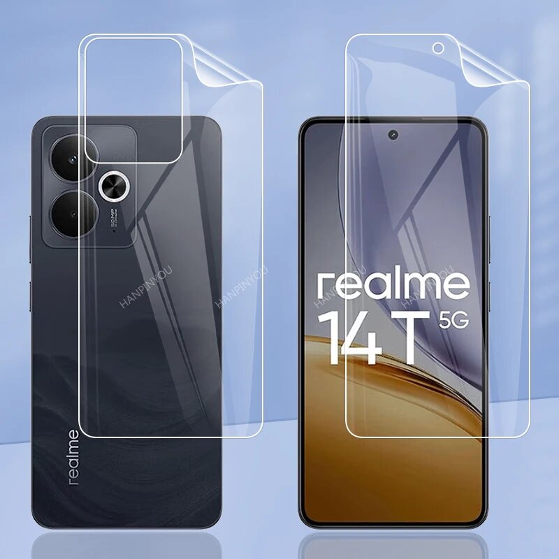 Для Realme 14 14T 5G прозрачный ТПУ/матовый гидрогель против отпечатков пальцев с полным покрытием, мягкая защитная пленка для экрана