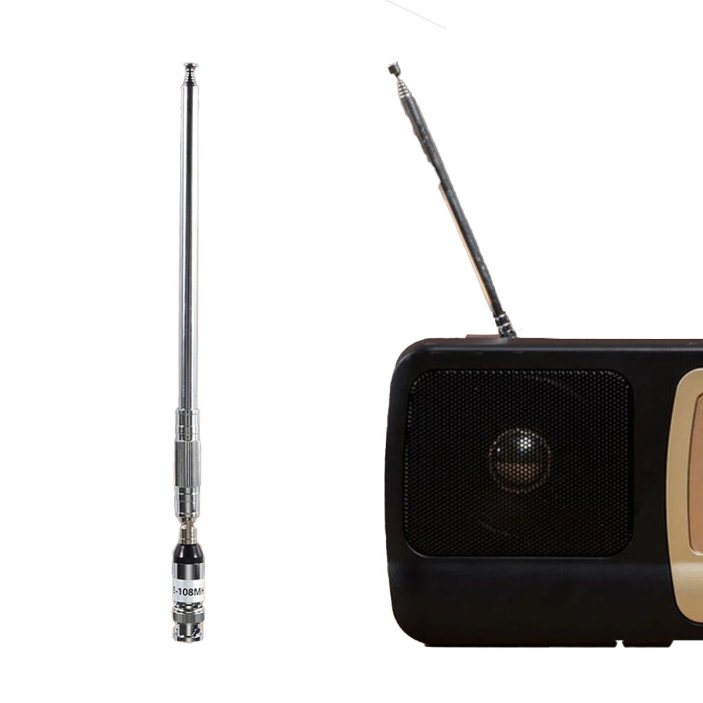 Телескопическая антенна 76–108 МГц для FM-радио с разъемом BNC, выдвижная антенна-приемник, VHF FM-антенна для FM-радио