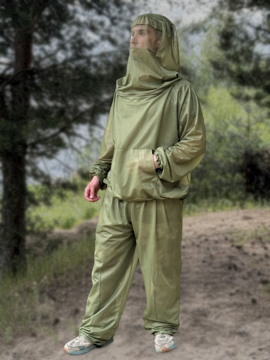 Костюм антимоскитный с капюшоном-сеткой (Хаки)