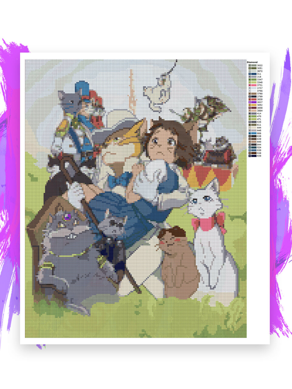 Алмазная мозаика без подрамника - вышивка Возвращение кота 40 х 50 см