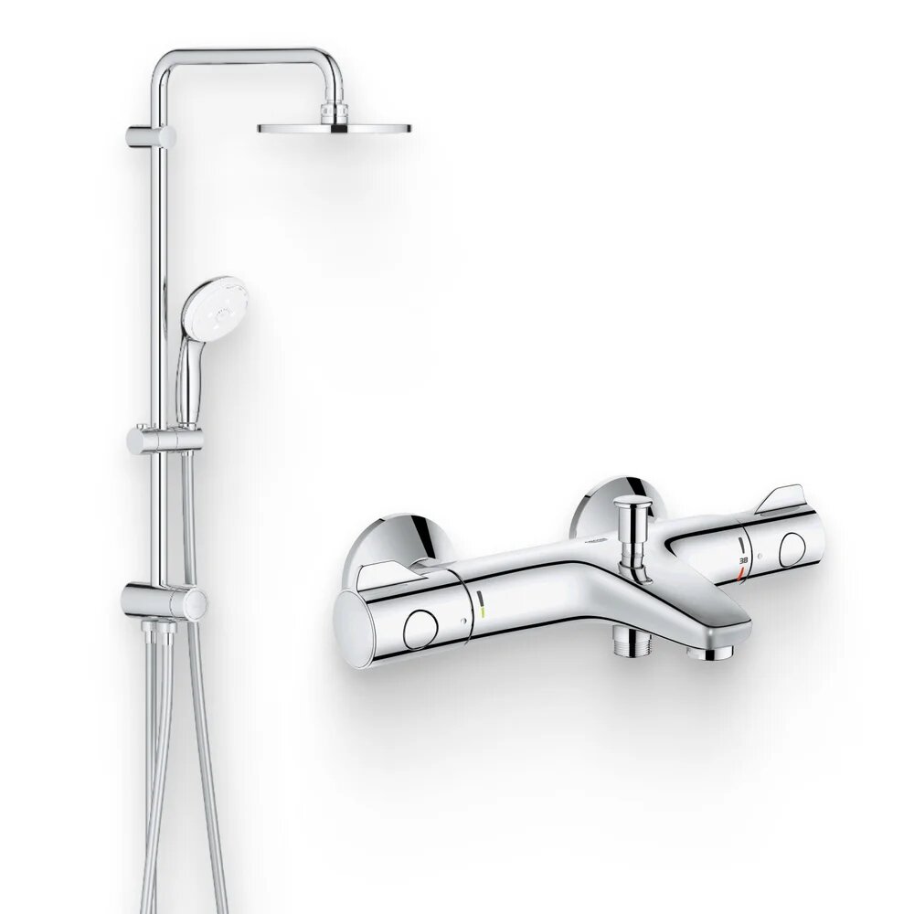 Душевой комплект Термостат Grohe Grohtherm 800 34576000 для ванны с душем / Стойка New Tempesta 27389002