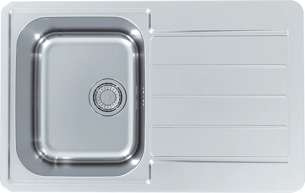 Мойка кухонная Alveus Line Max 80 металлическая, 79x50, прямоугольная, мойка для кухни, с крылом, матовая