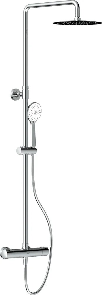 Душевая стойка Cersanit Odra 63069 со смесителем, термостатическим, хром, глянцевая, с тропическим душем, с лейкой, душевая система, нержавеющая сталь