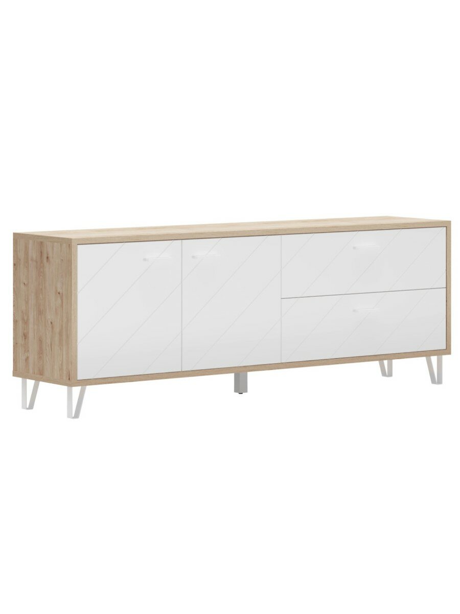 Тумба двухдверная с ящиками Askona (Аскона) Agira (Агира) 180х066х41 Гикори кингстон+Антрацит