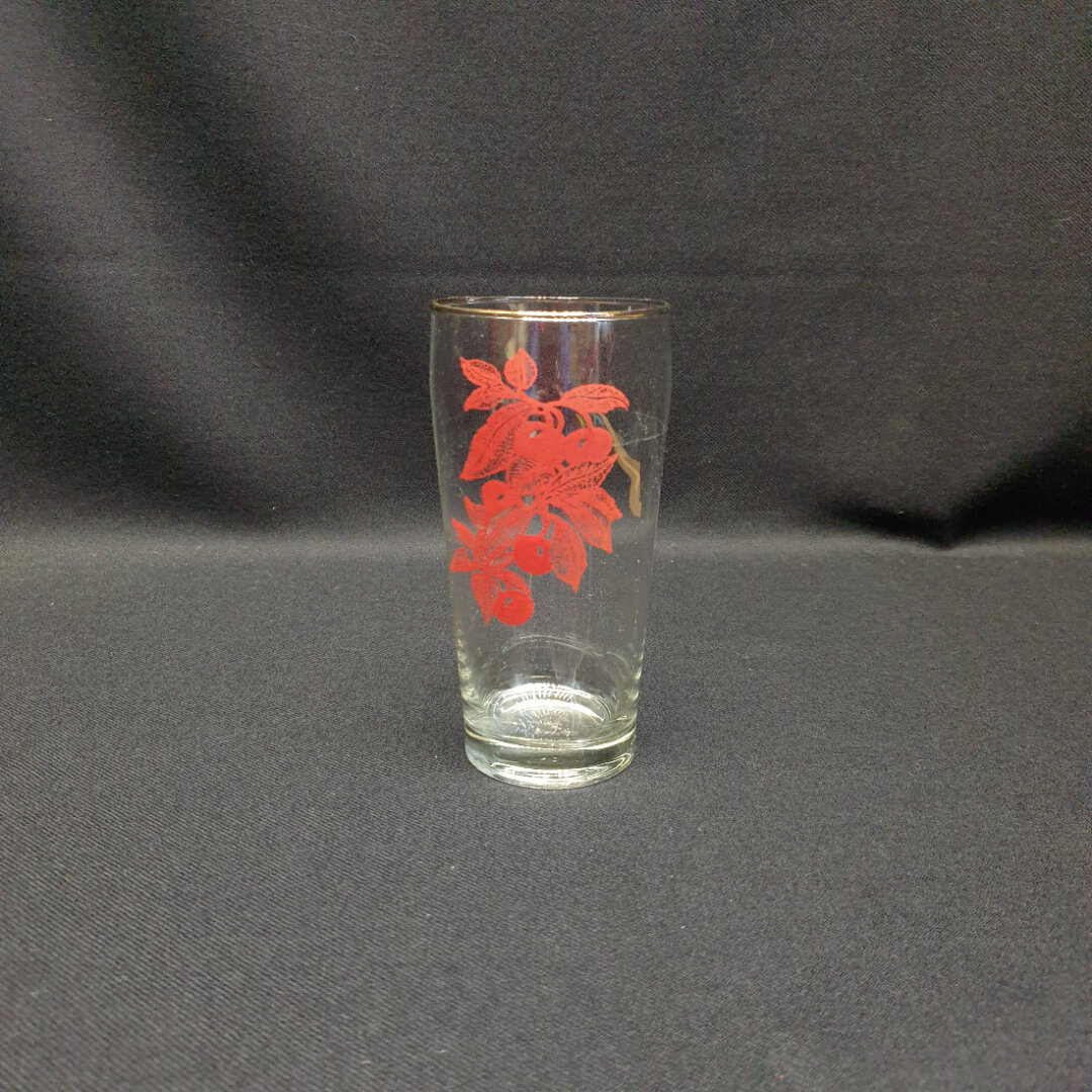Стакан, стекло деколь 350 мл, высота 14 см, винтаж СССР
