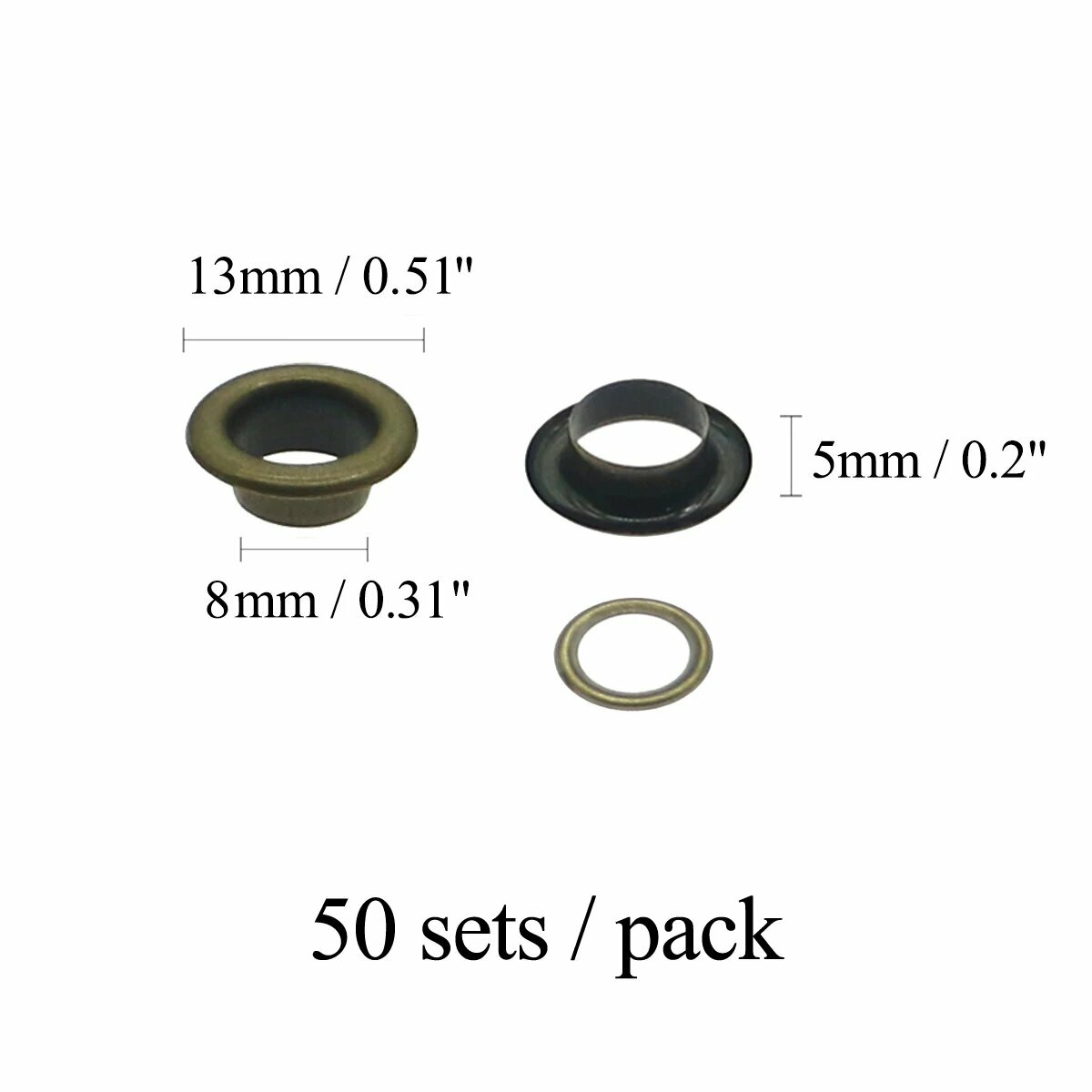 Комплект втулок с медными люверсами, цвет мечты 8mm Bronze 50sets