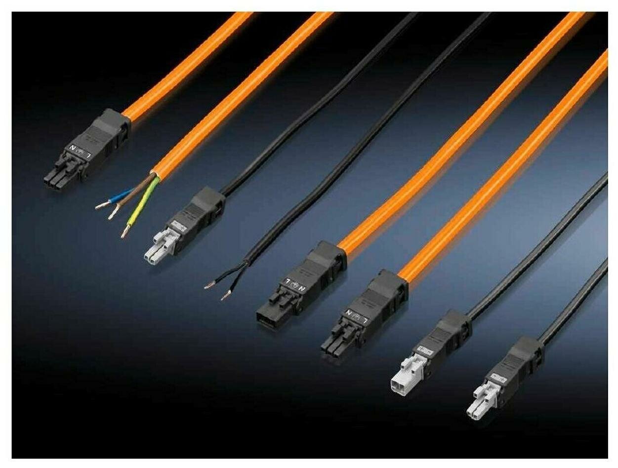 Элемент шкафа Rittal SZ Кабель подключения 100-240В 2-конт. оранж. 3000мм