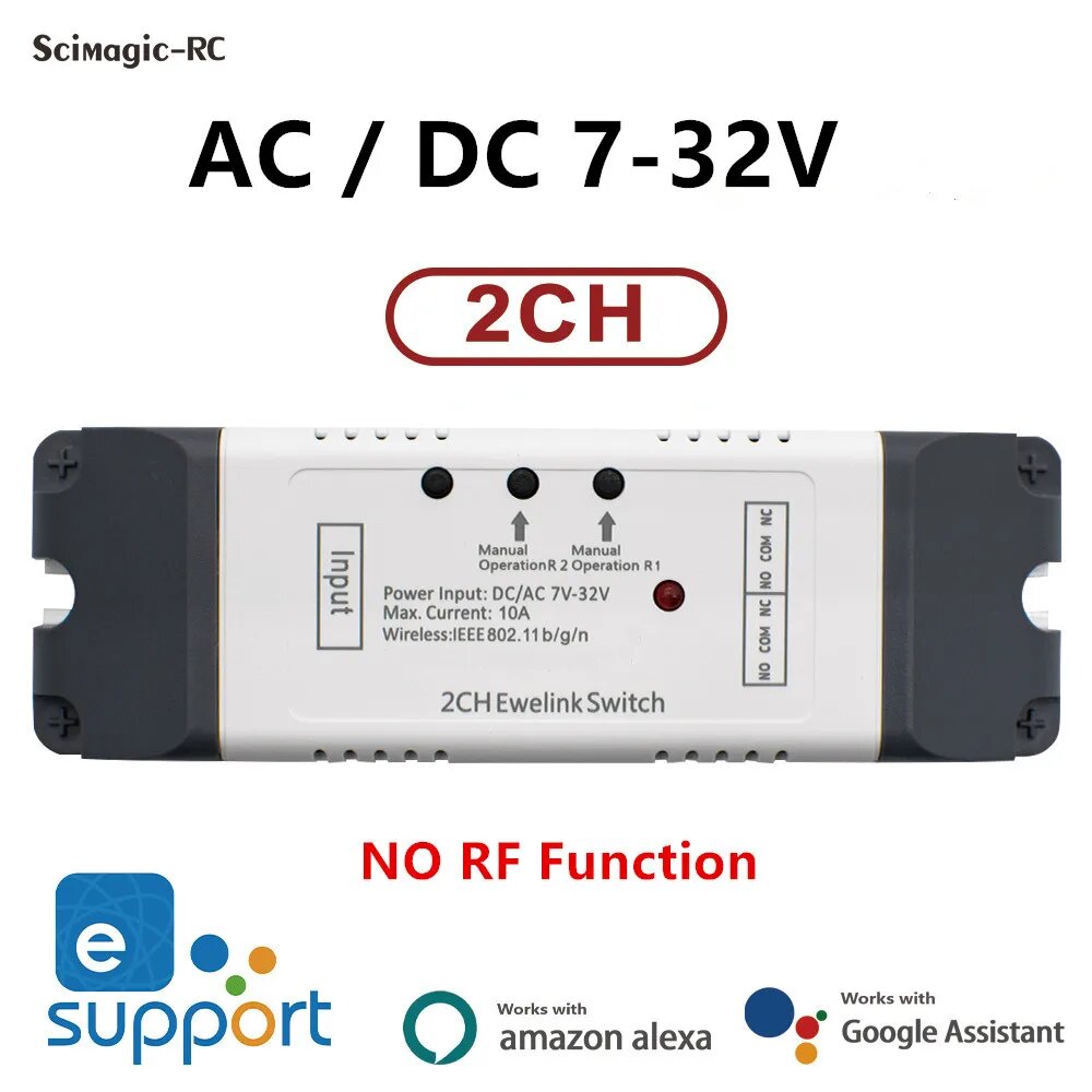 Scimagic-RC 2ch Wi-Fi переключатель DC 7-32V