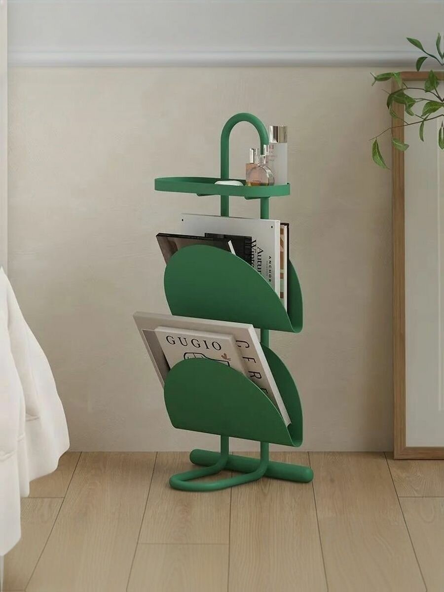 Белая газетница с лотком для журналов