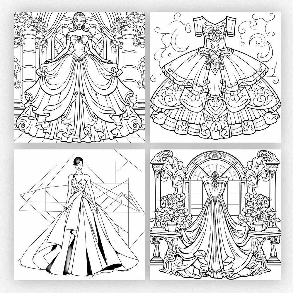 Книжка-раскраска на тему забавного платья, детская книжка-раскраска, подходит для общения родителей с детьми и снятия стресса у взрослых, 20 см*20 см