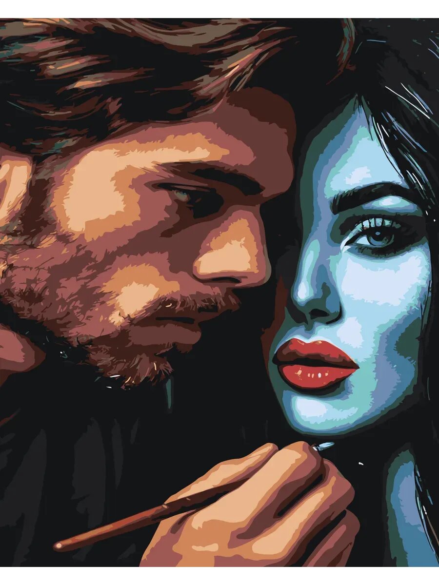 Картина по номерам Мужчина Портрет Девушки Кисть