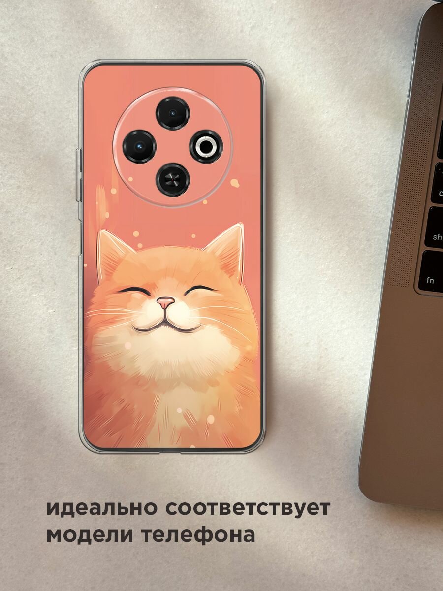 Чехол на Tecno Spark 30C / Текно Спарк 30C с принтом "Довольный рыжий котик" — фото 1