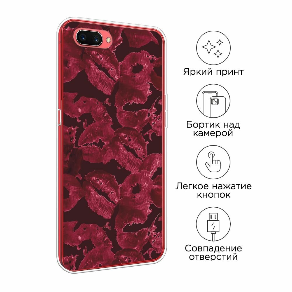 Силиконовый чехол на Oppo A3s / Oppo A3s с принтом Помада паттерн 1 — фото 1