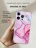 Чехол на Apple iPhone 14 Pro / Айфон 14 Про с принтом "Розовые мраморные разводы...