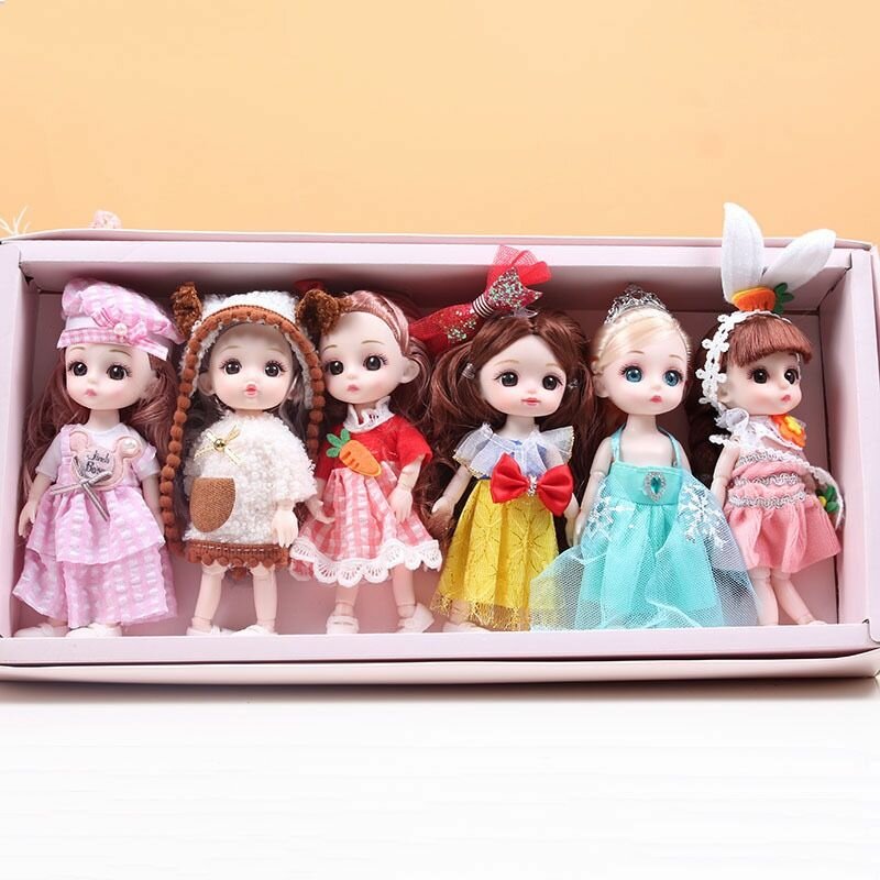 Кукла балерина шарнирная в белом платье 17см