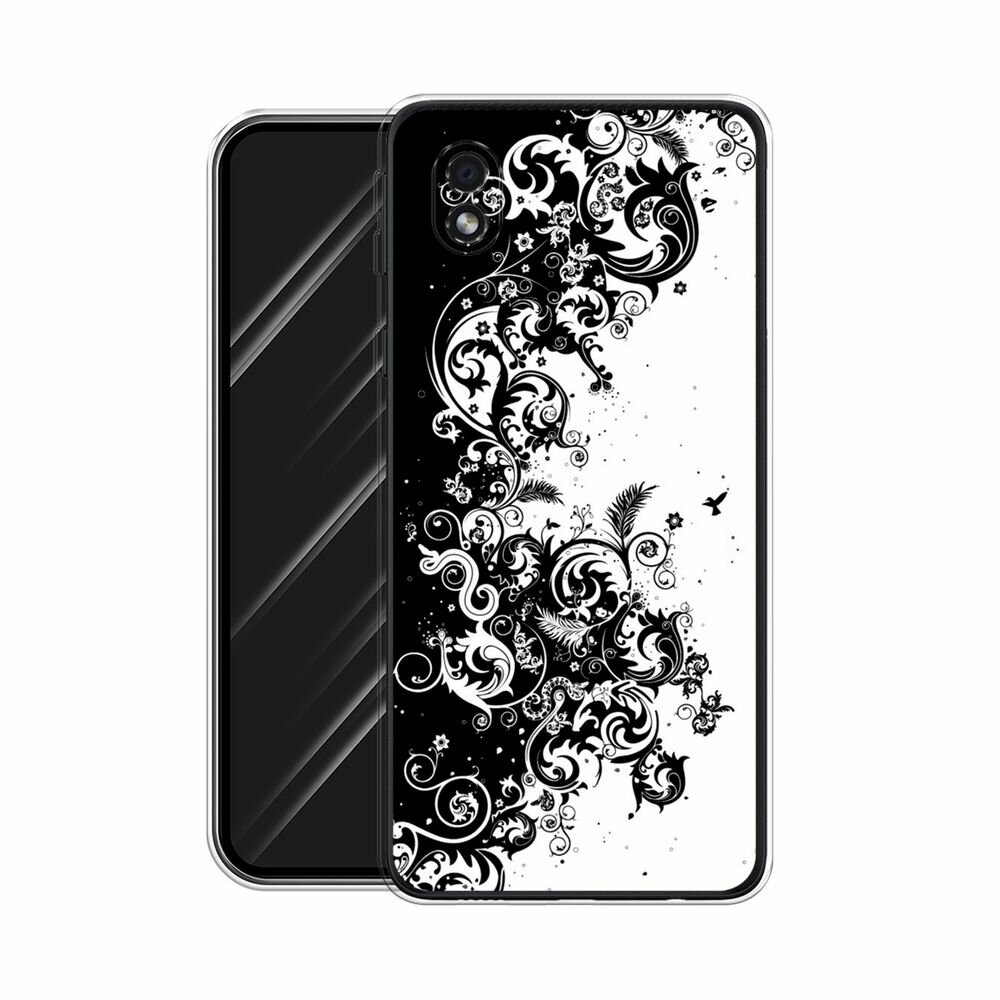 Чехол на Samsung Galaxy A01 Core / Самсунг Галакси А01 Core с принтом "Черно белый узор" — фото 1