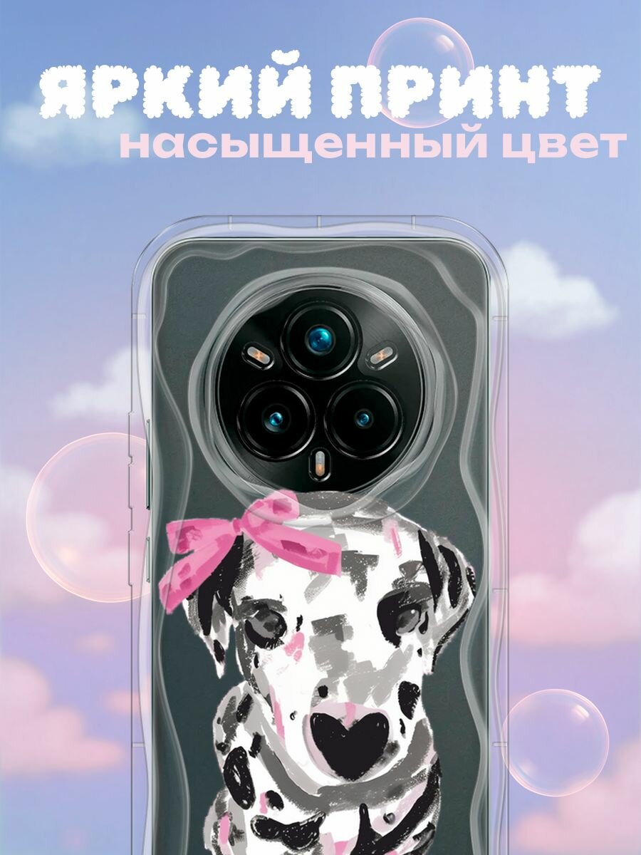Чехол на Realme 14 Pro / Реалми 14 Про с принтом "Далматинец с бантиком 3" — фото 1