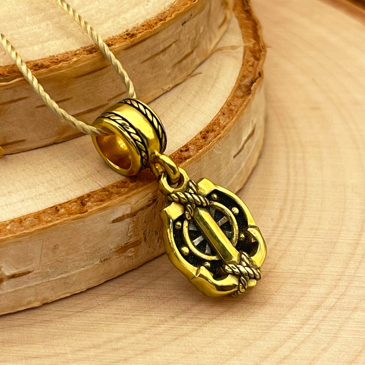 Крестик, серебро, 925 проба, чернение, золочение, оксидирование