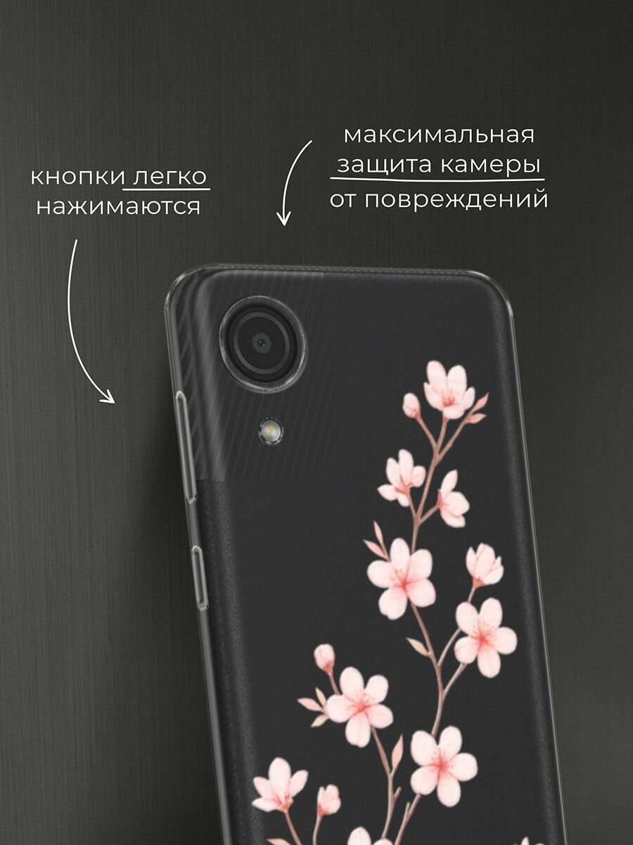Чехол на Samsung Galaxy A03 Core / Самсунг Галакси А03 Core с принтом "Веточка сакуры 2" — фото 1