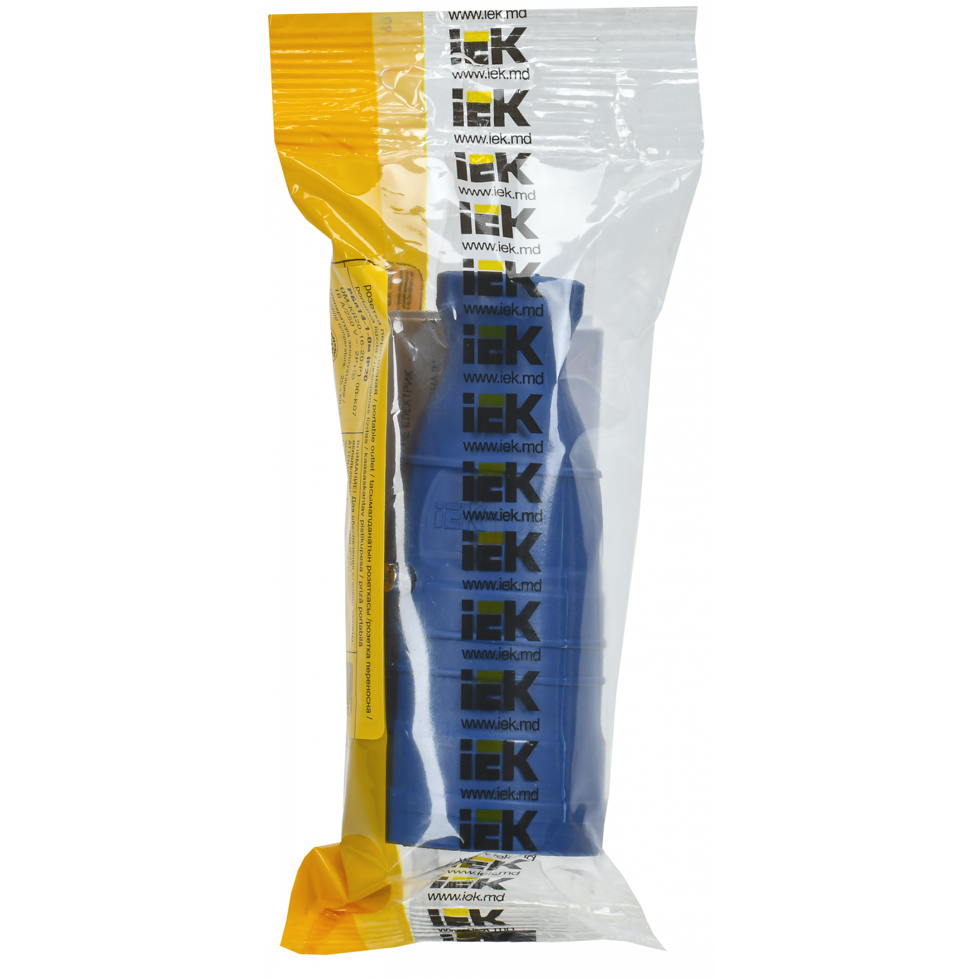 OMEGA Розетка переносная РБп14-1-0м IP20 каучук синяя, IEK OM-KR20-16-20-P1-00-K07 (20 шт.)