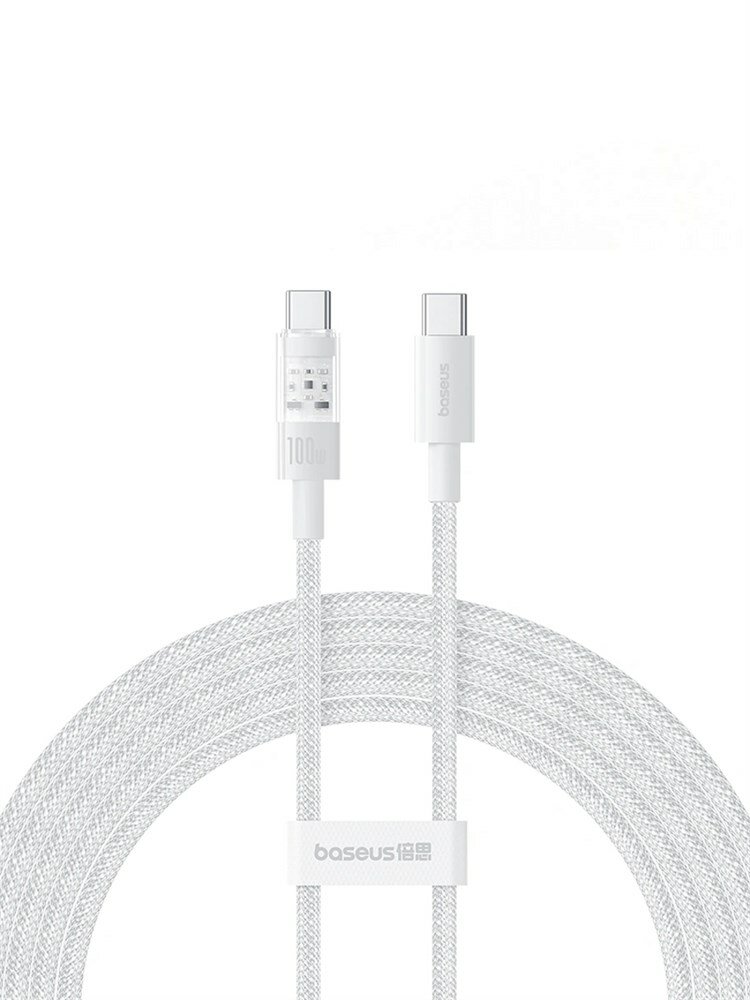 Baseus Кабель Baseus Gem Purely Lucent Type-C - Type-C 100W 2m P10373000211-01 CB000092 Белый