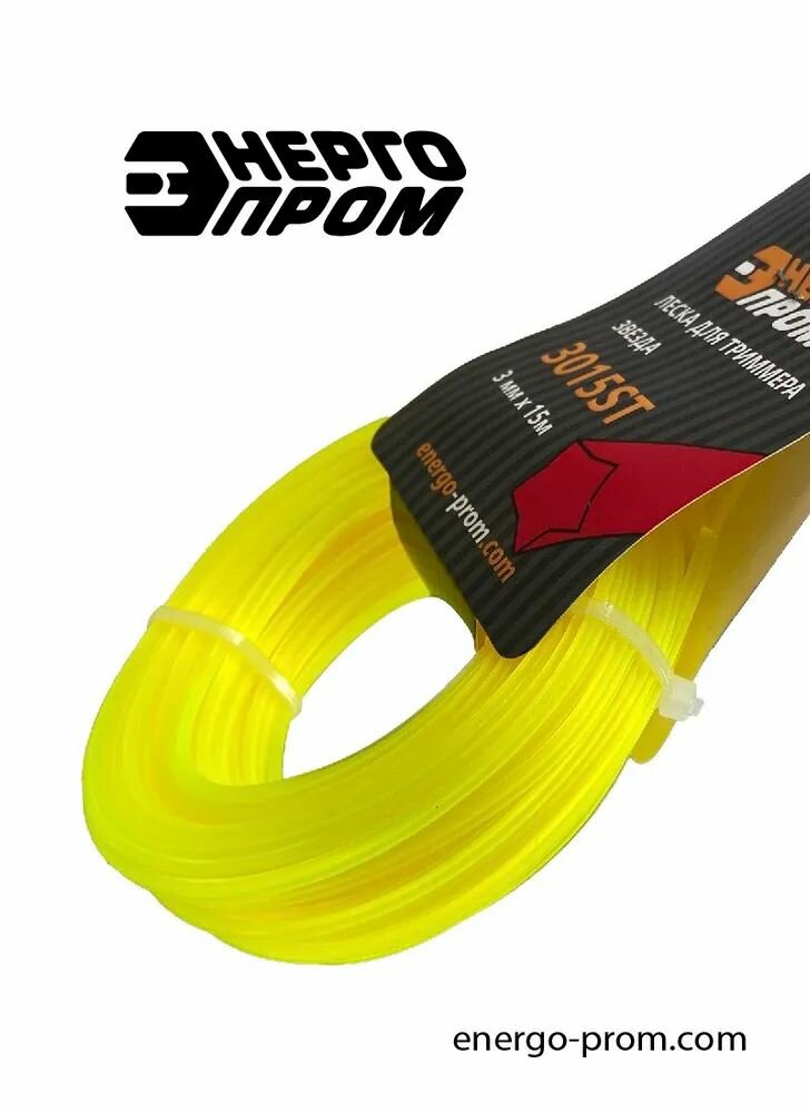 Леска для триммера "энергопром" 3015ST сечение звезда 3мм х 15м, цвет желтый