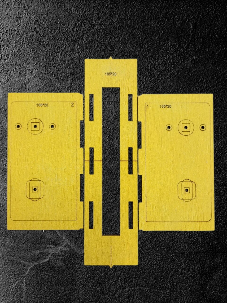 Шаблон для врезки дверных замков и ручек 165*20